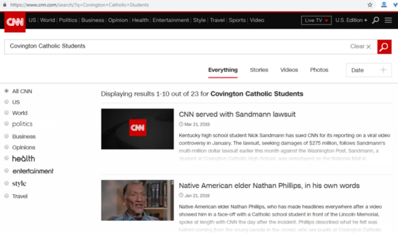 CNN Wrote Over 20 Articles On Covington Catholic Students, Ignores ...