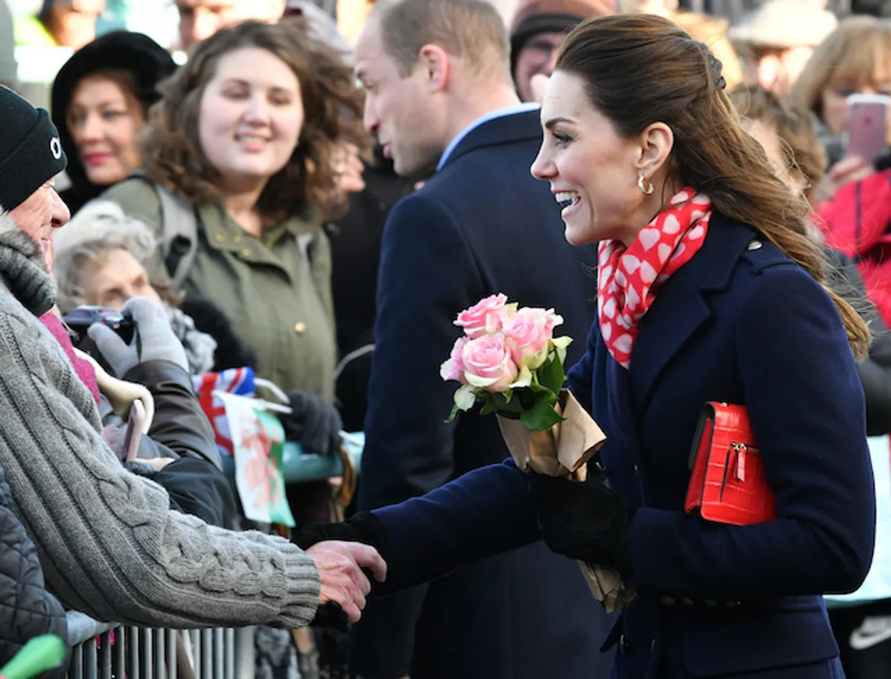 Kate Middleton Wows In Gorgeous Red Dress And Heart Scarf Combo In ...