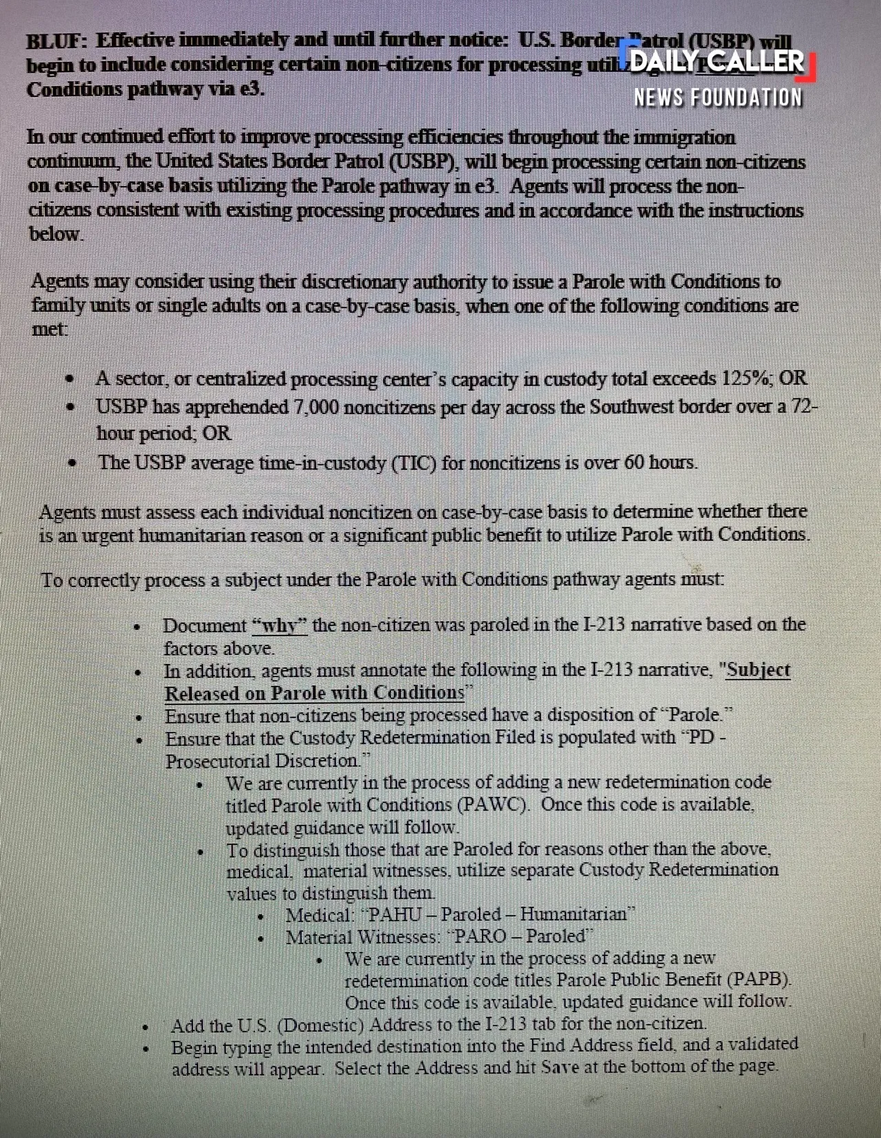 EXCLUSIVE: Here Are The Docs Instructing Border Patrol To Release Waves ...