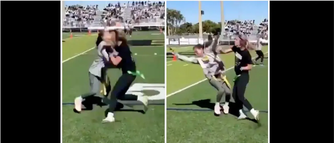 Girl Gets Absolutely Obliterated During Flag Football Game In Viral ...
