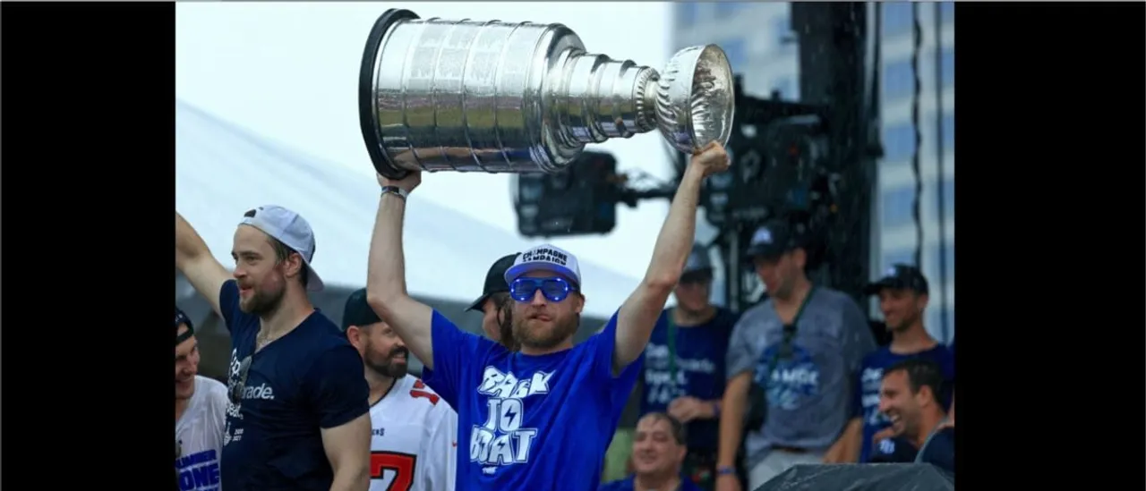 The Tampa Bay Lightning Dent The Stanley Cup During Their Celebration ...