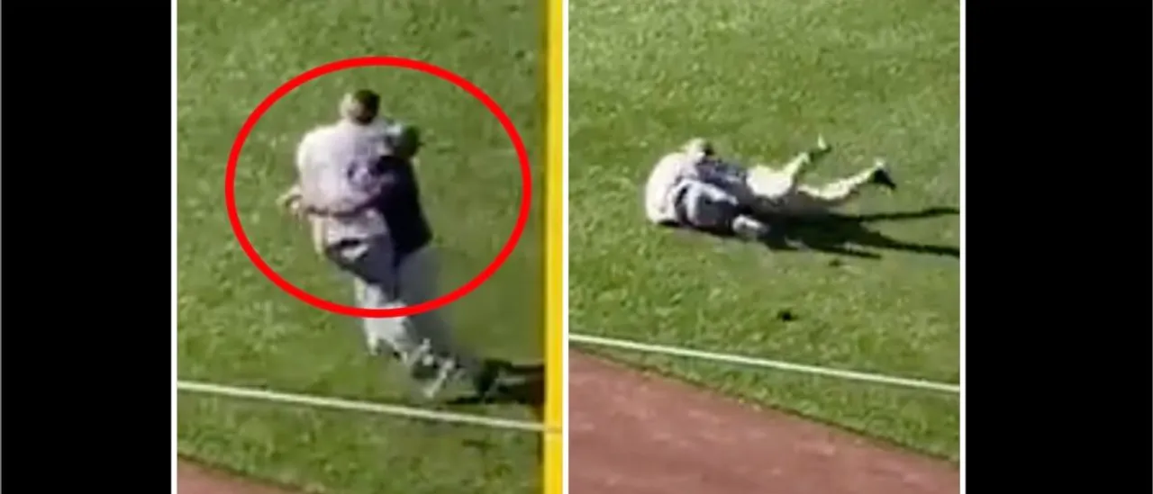 Fan Gets Crushed By Security After Running Onto The Field During A ...
