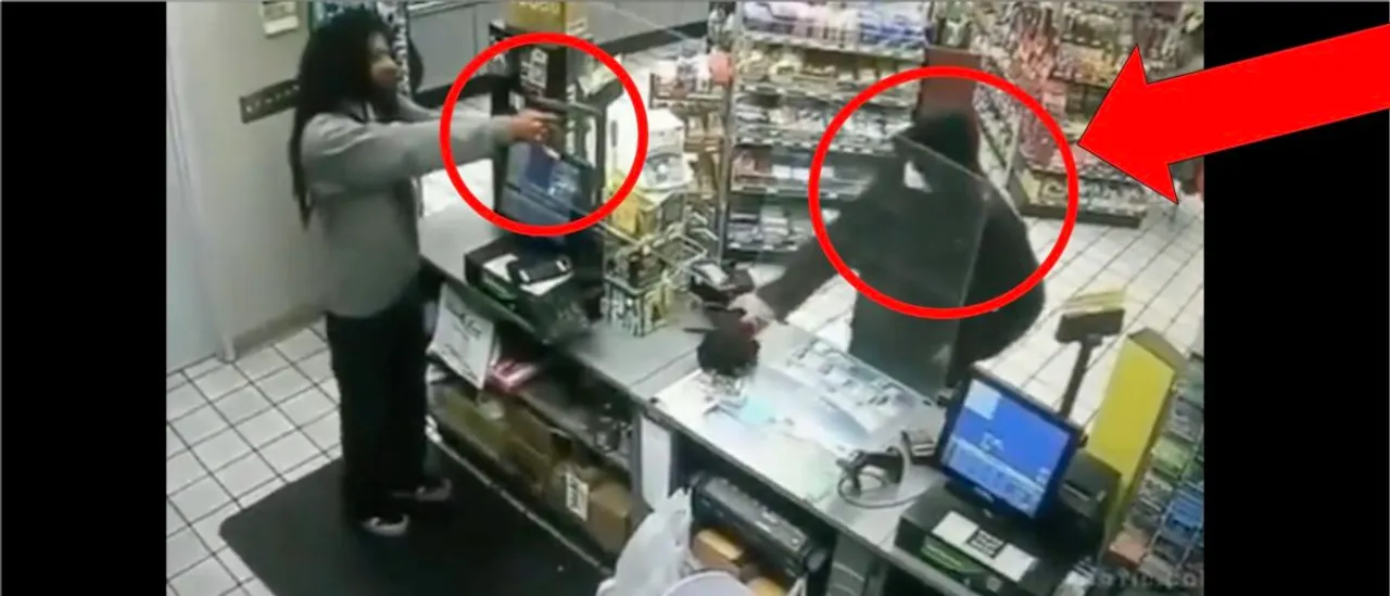 Cash Register Attendant Pulls A Handgun On A Criminal During Attempted ...