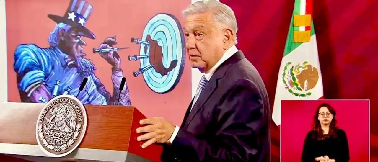 Mexican President Shows Off Cartoon Of Uncle Sam Throwing Drug Needles ...