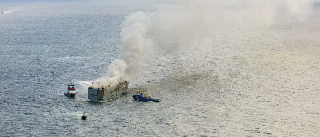Ship With Almost 3,000 Cars On Board Burns Off Dutch Coast ...