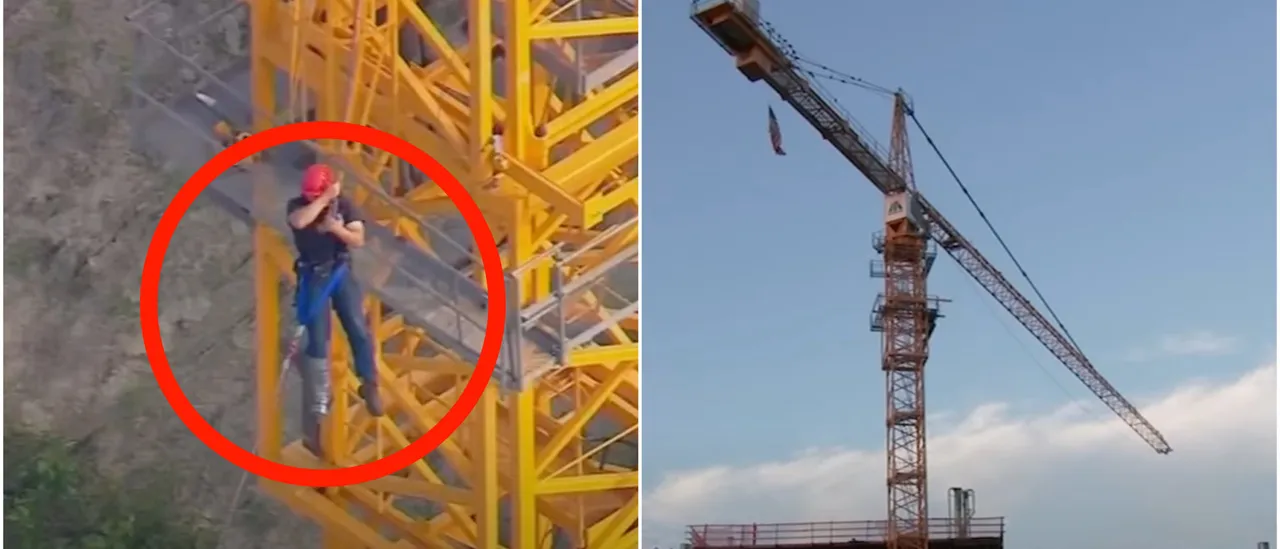 Video Captures Worker Rappelling Hundreds Of Feet Off Crane After ...