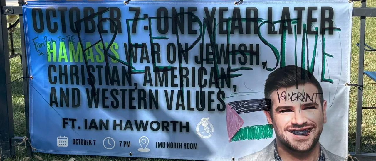 Banner Announcing Jewish Speaker At University Vandalized With Pro ...