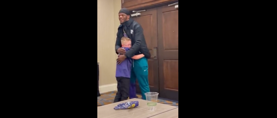 Lamar Jackson Makes Young Fan With Heart Condition Cry In Surprise ...