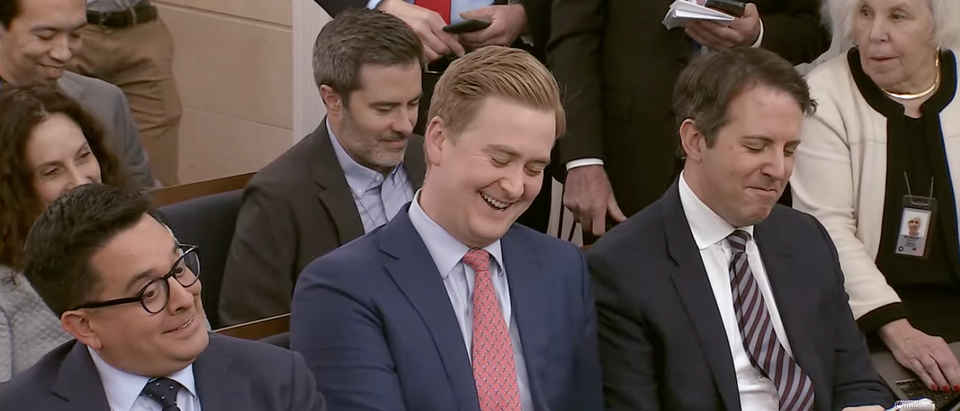 Briefing Room Erupts Into Laughter When Peter Doocy Accidentally Slips ...