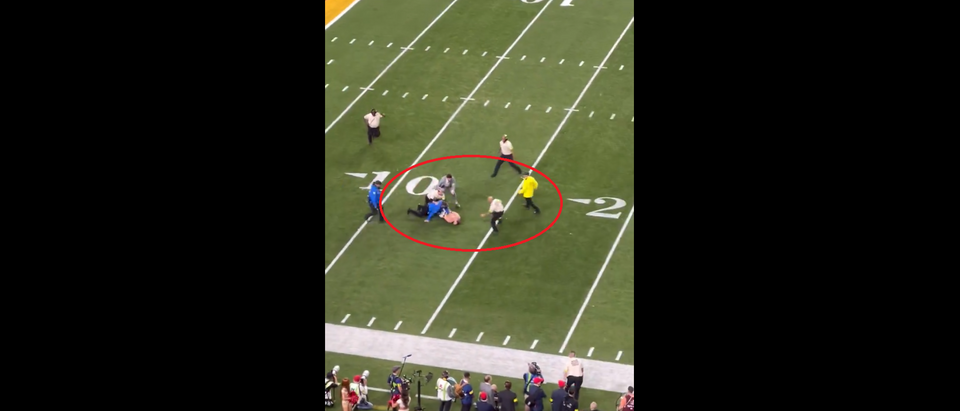 Super Bowl Streaker Gets Instantly Mobbed By Security | The Daily Caller